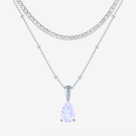 Click here for Gemstone 2-pc. Necklace Set  One Size  White prices