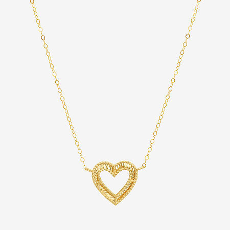 Click here for Womens 10K Gold Heart 16 Inch Pendant Necklace  On... prices
