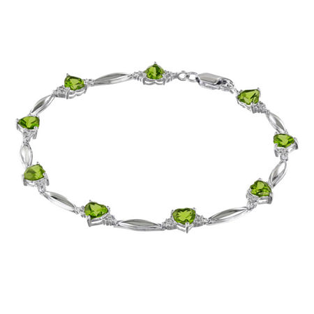 Click here for Genuine Peridot Heart-Shaped Sterling Silver Brace... prices