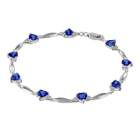 Click here for Lab-Created Blue Sapphire Heart-Shaped Sterling Si... prices