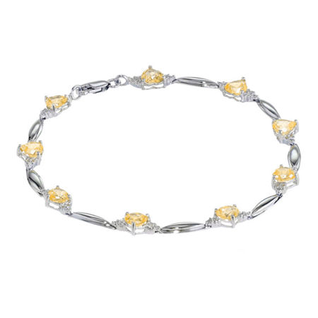 Click here for Genuine Citrine Heart-Shaped Sterling Silver Brace... prices