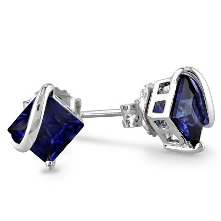 Click here for Lab Created Blue Sapphire Sterling Silver 9.8mm St... prices