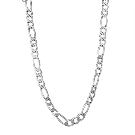 Click here for 14K White Gold 18-20 7mm Hollow Figaro Chain Neckl... prices