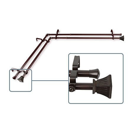 Click here for Rod Desyne Trumpet Corner Window Double Curtain Ro... prices