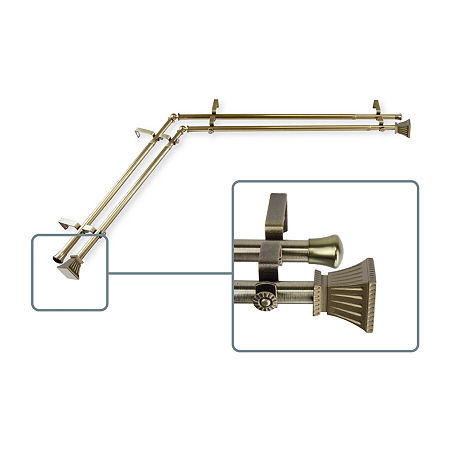 Click here for Rod Desyne Trumpet Corner Window Double Curtain Ro... prices