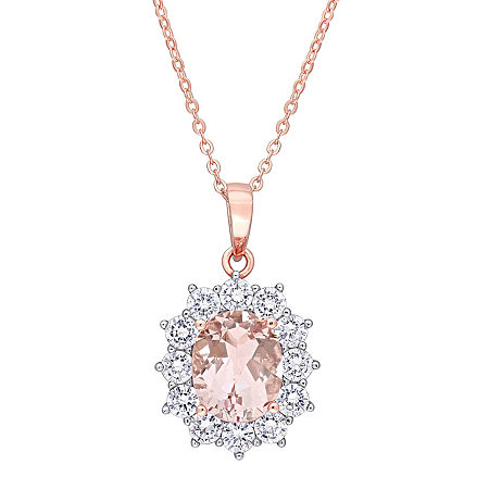 Click here for Womens Simulated Pink Morganite 18K Rose Gold Over... prices