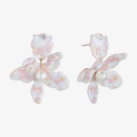 Click here for Bijoux Bar Gold Tone Womens Simulated Pearl Flower... prices