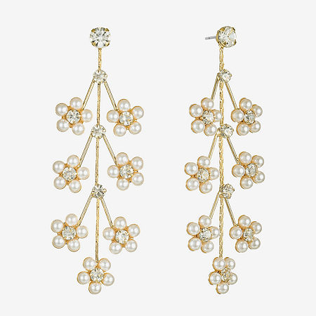 Click here for Bijoux Bar Gold Tone Womens Glass Simulated Pearl... prices