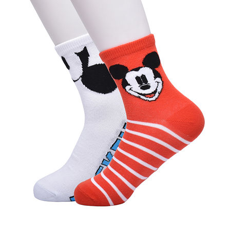 Click here for Womens 2-pc. Mickey Mouse Crew Socks  9-11  Red prices