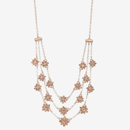 Click here for Monet Jewelry Rose Gold Layered Womens Pink Glass... prices