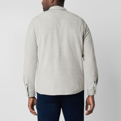 St. John's Bay Stripe Mens Fleece Big and Tall Shirt Jacket, Color ...