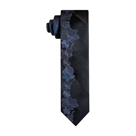 Click here for J. Ferrar Floral Tie  One Size  Black prices