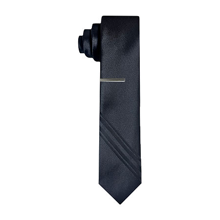 Click here for J. Ferrar Striped Tie  One Size  Black prices