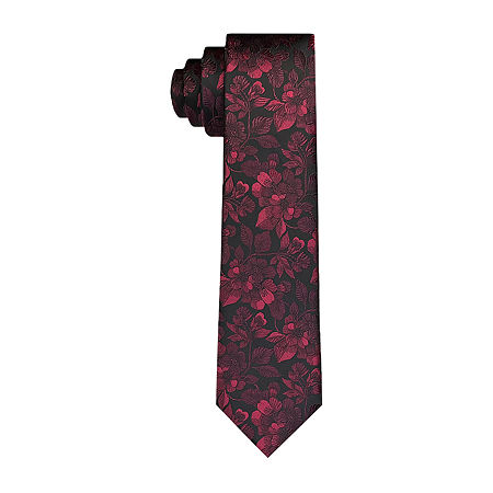 Click here for J. Ferrar Slim Floral Tie  One Size  Red prices