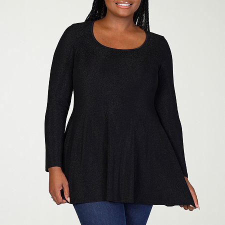 Click here for 24seven Comfort Apparel Plus Size Scoop Neck Shimm... prices