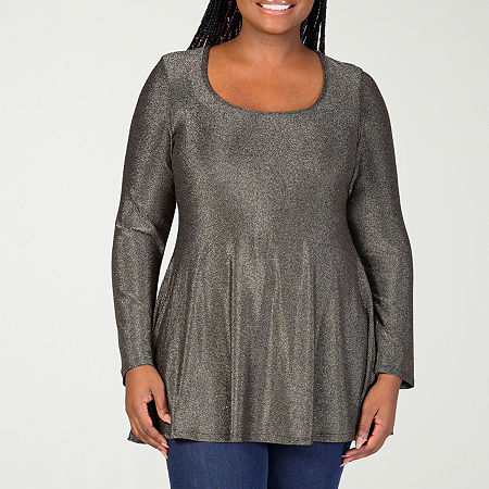 Click here for 24seven Comfort Apparel Plus Size Scoop Neck Shimm... prices