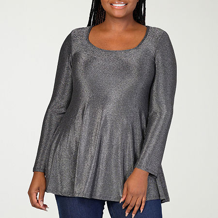 Click here for 24seven Comfort Apparel Plus Size Scoop Neck Shimm... prices