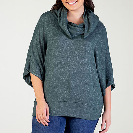 Click here for 24seven Comfort Apparel Plus Size Cowl Neck Dolman... prices