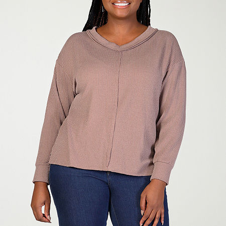 Click here for 24seven Comfort Apparel Plus Size Fit Ribbed Knit... prices