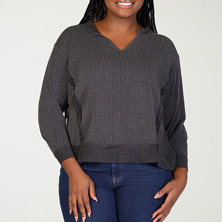 Click here for 24seven Comfort Apparel Plus Size Relaxed Fit Rib... prices