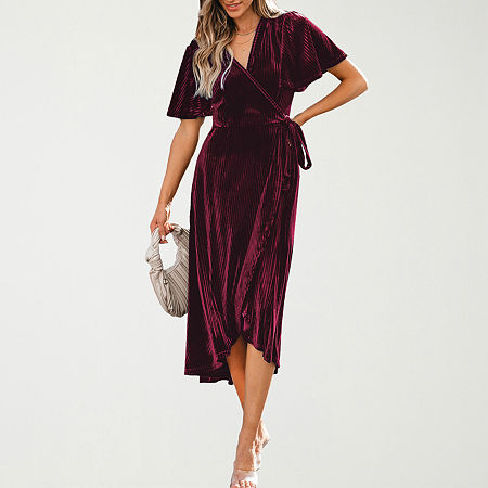Click here for CUPSHE Womens Elbow Sleeve Midi Wrap Dress  Small... prices