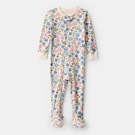 Click here for Carters Baby Girls Floral Print Footed Long-Sleeve... prices