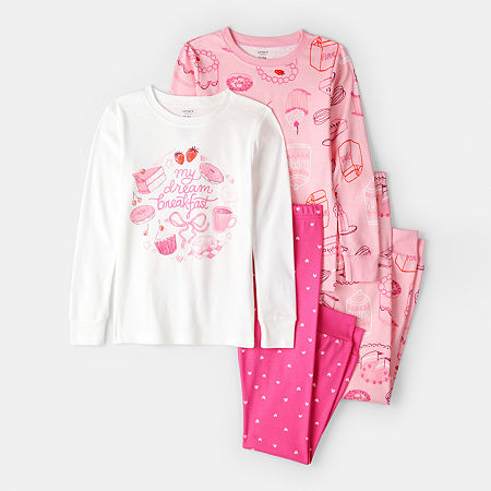 Click here for Carters Girls Round Neck Long Sleeve 4-pc. Pajama... prices