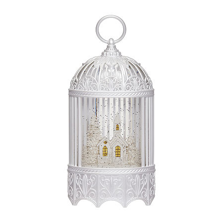 Click here for Roman 11.5h Lighted Swirl Bird Cage With Church Ch... prices