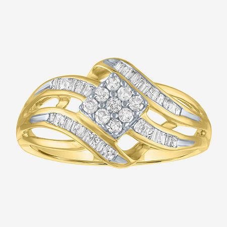 Click here for 1/3 CT.T.W. Natural Diamond 10K Gold Swirl Cocktai... prices