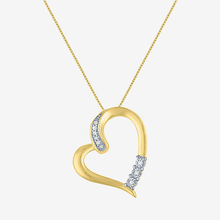 Click here for Diamond-Accent 10K Yellow Gold Tilted Openwork Hea... prices