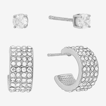 Click here for Sparkle Allure Womens Crystal 2 Pair Earring Set... prices