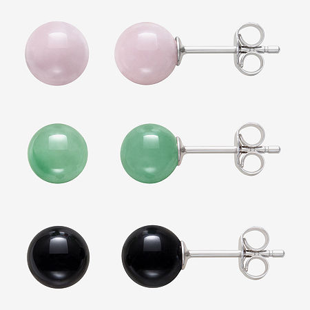 Click here for Genuine Pink Quartz  Green Jade & Black Onyx Sterl... prices