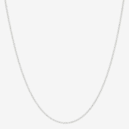 Click here for Womens 14K White Gold 22 Inch Link Necklace  One S... prices