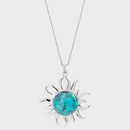 Click here for Enhanced Turquoise Filigree Sterling Silver Sun Pe... prices