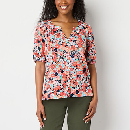 Click here for St. Johns Bay Womens Split Crew Neck Short Sleeve... prices