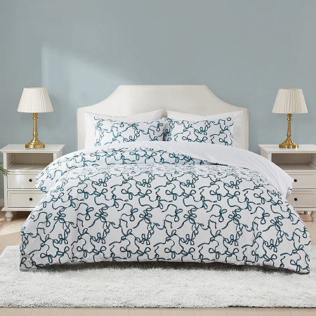 Truly Soft Printed Bow Whimsy 3-Pc. Comforter Set  King - Blue