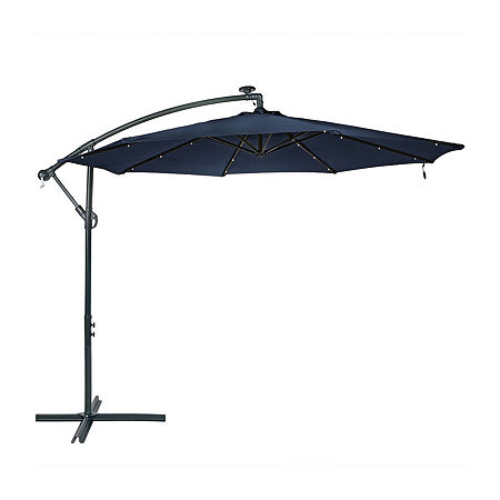 Click here for Sunnydaze 10-Foot Steel Offset Solar Patio Umbrell... prices