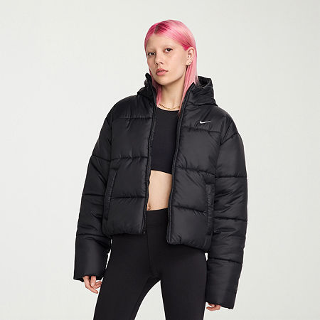 Click here for Nike Womens Therma-fit Hooded Puffer Jacket - Blac... prices