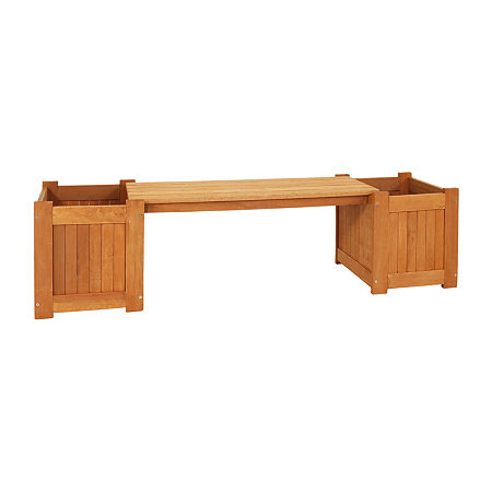 Click here for Meranti Wood Planter Box Patio Bench  One Size  Br... prices