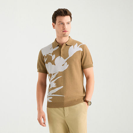 Click here for J. Ferrar Floral Print Mens Short Sleeve Button Po... prices