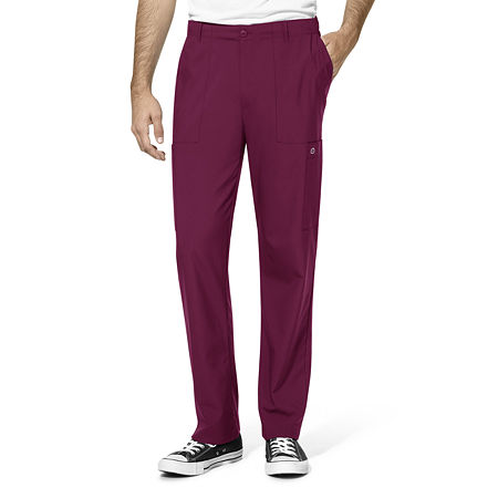 Wink Mens W123 Flat Front Cargo Scrub Pant - Wine