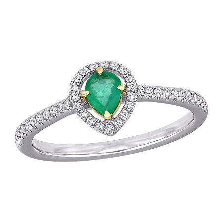 Click here for Womens 1/5 CT. Genuine Green Emerald 14K Two Tone... prices
