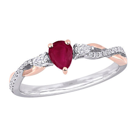 Click here for Womens 1/5 CT. Lead Glass-Filled Red Ruby 14K Two... prices