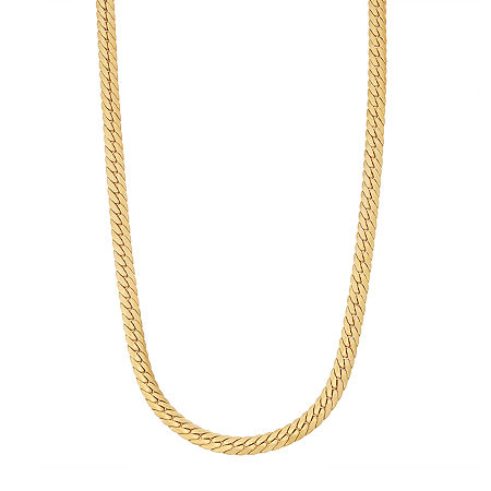 Click here for 14K Gold Over Silver Solid Herringbone Chain Neckl... prices
