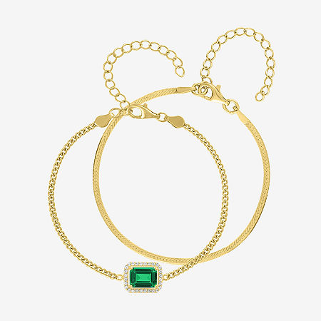 Click here for Womens 2-pc. Gemstone Gold Over Silver Bracelet Se... prices