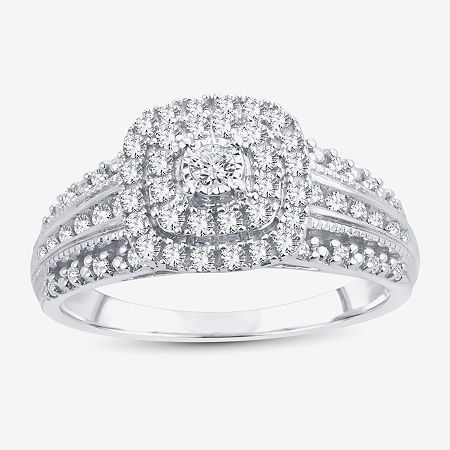 Click here for 1/2 CT.T.W. Natural Diamond Cushion Shape Side Sto... prices