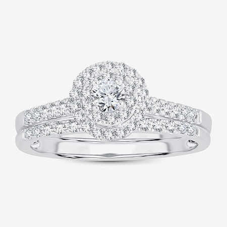 Click here for Round 1/2 CT.T.W. Natural Diamond Side Stone Halo... prices