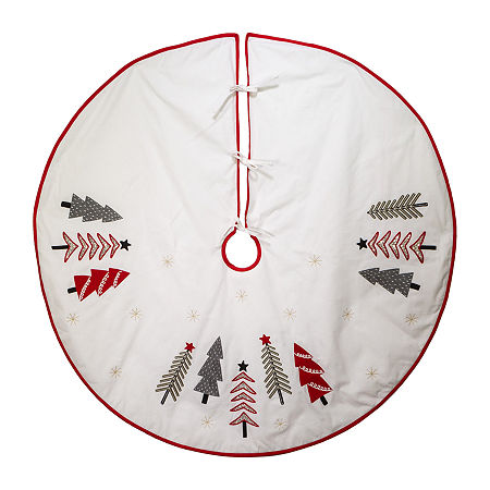 Kurt Adler 50 Tree Embroidered Tree Skirt - Multicolored
