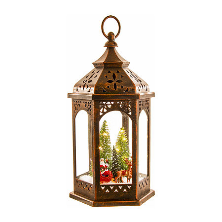 Kurt S. Adler 13in. Santa and Reindeers Lighted Lantern