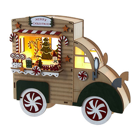 Kurt S. Adler 10in. Lit Merry Christmas Gingerbread Truck